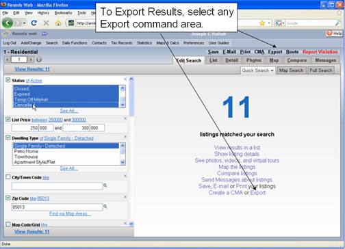 Exporting Data from FLeXMLS – Phoeniz, AZ